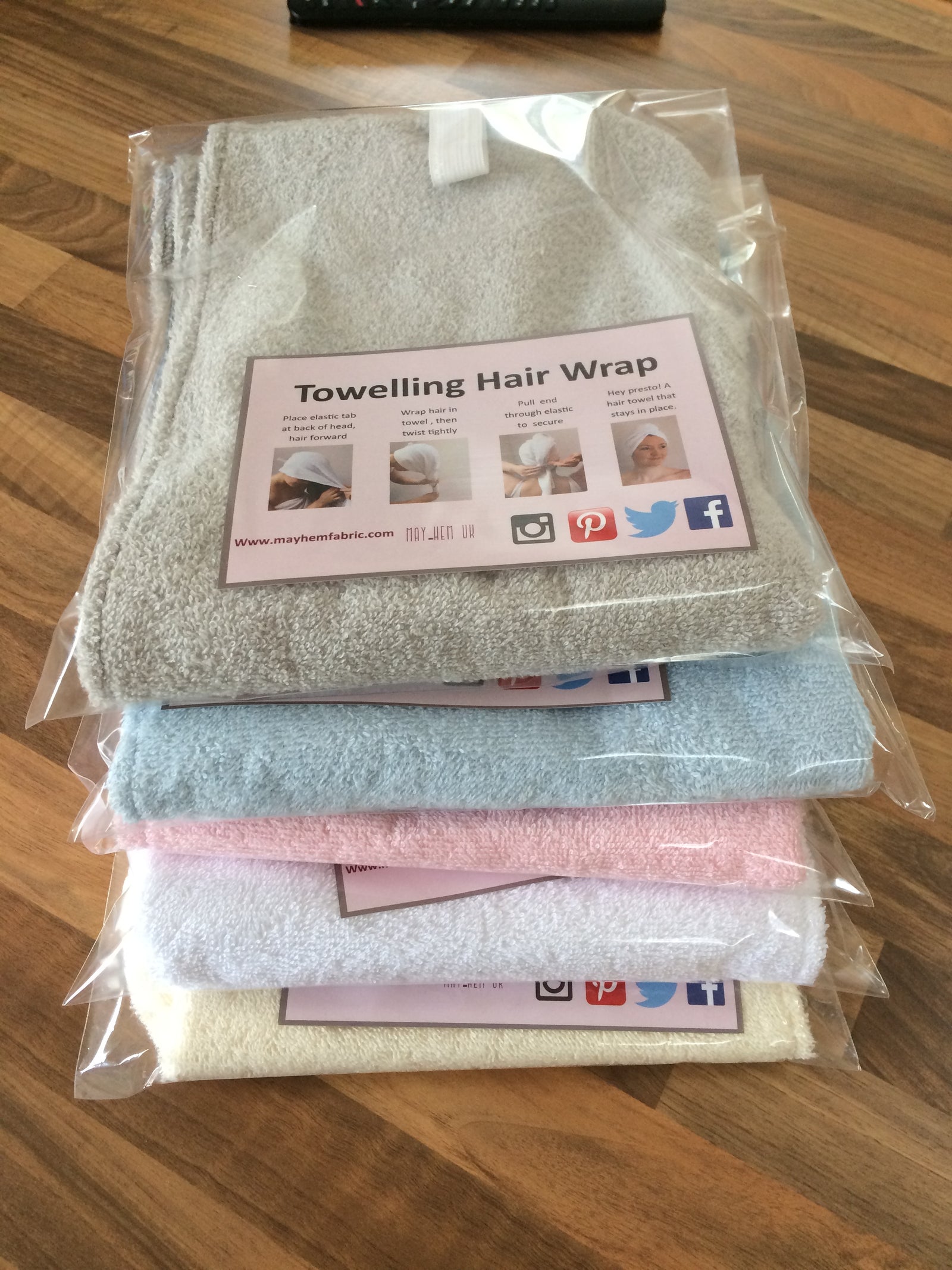 Towelling Hair Wrap – Quick Dry Terry Head Towel, Lightweight & Secure ...