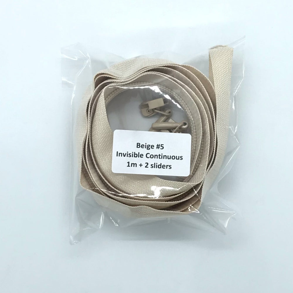 Beige Size 5 Invisible Continuous Zip – Heavy Duty Zipper Tape · Mayhem ...